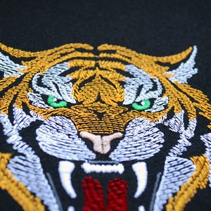 Quick Stitch Fierce Tiger Embroidery Design - Sketch Angry Wild Animal ...