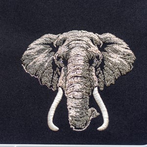 Realistic Elephant Head Embroidery Design, African Safari Animal for ...
