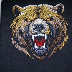 Quick Stitch Fierce Bear Head Embroidery Design - Sketch Angry Forest ...