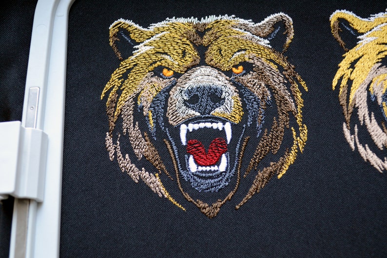 Quick Stitch Fierce Bear Head Embroidery Design - Sketch Angry Forest ...