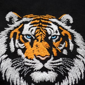 Realistic Tiger Head Embroidery Design - Lifelike Animal Face Pattern ...