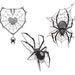 Realistic Gothic Spider Embroidery Designs Set - Lifelike Arachnid and ...