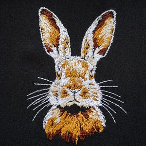Wild Hare Embroidery Design, Realistic Brown Rabbit Digital Pattern for ...