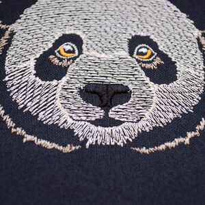 Quick Stitch Panda Face Embroidery Design - Cute Animal on Dark Fabric ...