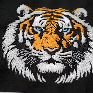 Realistic Tiger Head Embroidery Design - Lifelike Animal Face Pattern ...