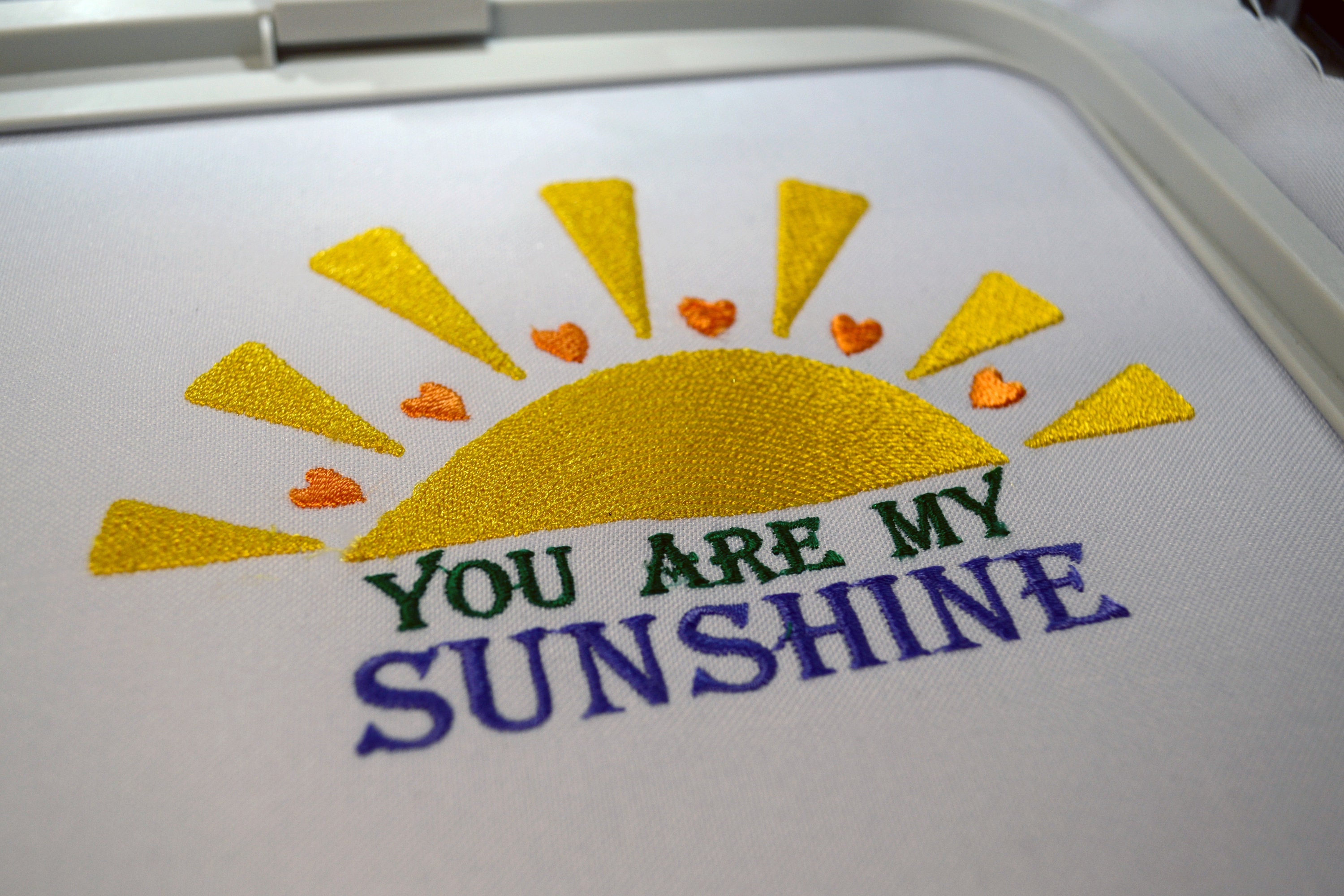 You are My Sunshine Embroidery Design Sun and Love Hearts | Etsy