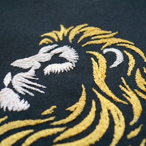 Noble Lion Head Embroidery Design - Golden Mane Pattern - Majestic King ...