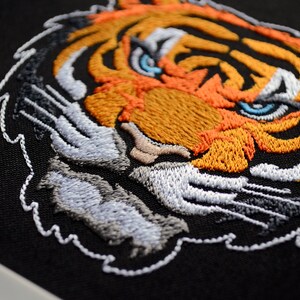 Tiger Face Embroidery Design - Fill Stitch Wild Animal Head for Dark ...