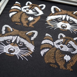 Adorable Raccoon Embroidery Designs Bundle - Fill & Quick Stitch Styles ...