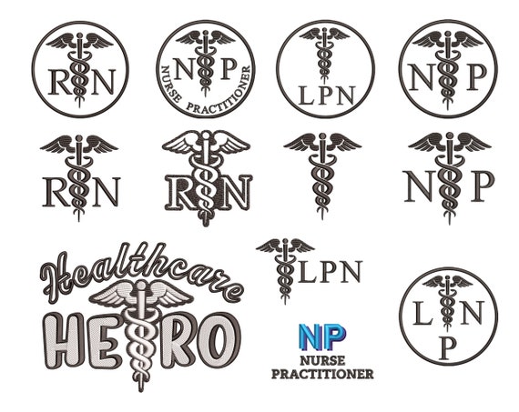 Nurse Embroidery Designs BUNDLE NP RN Licensed Practical | Etsy