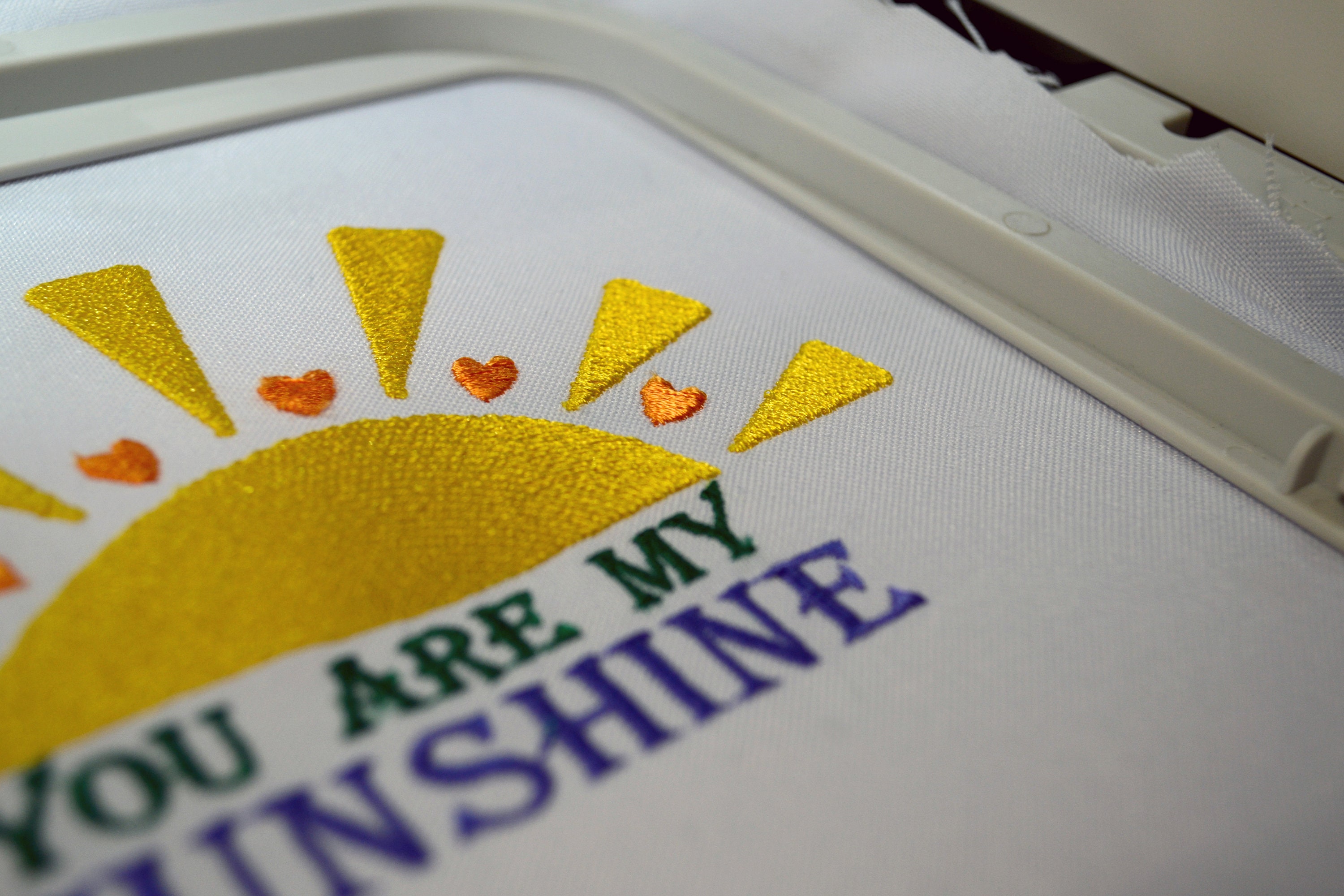You are My Sunshine Embroidery Design Sun and Love Hearts | Etsy