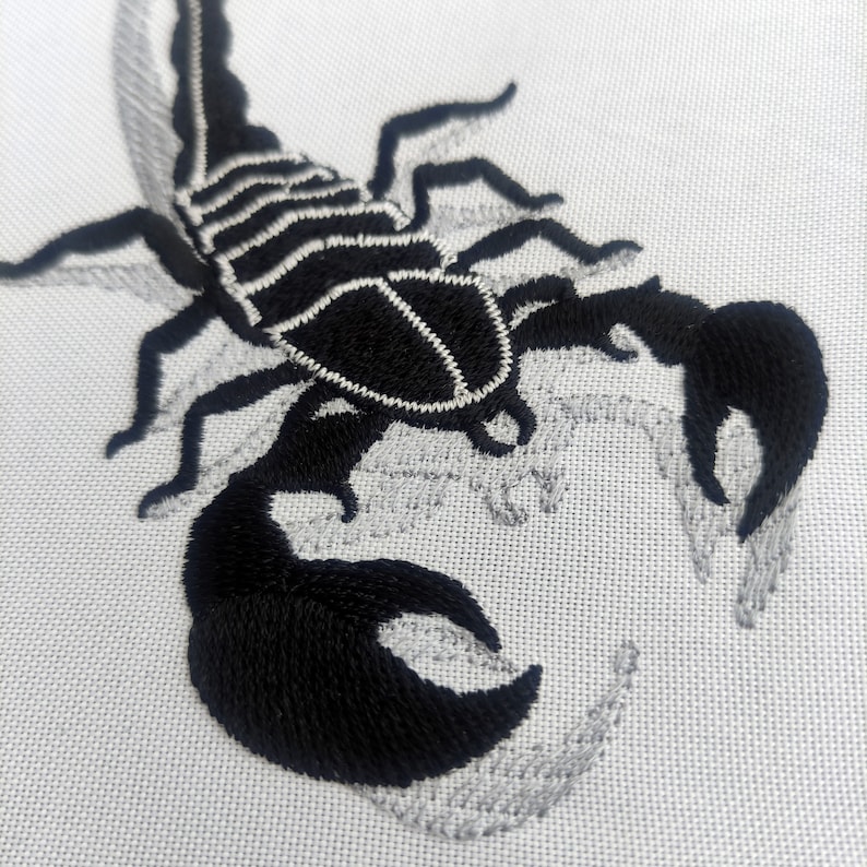 3D Scorpion Embroidery Design, Realistic Scorpio Sign, Deadly Danger ...