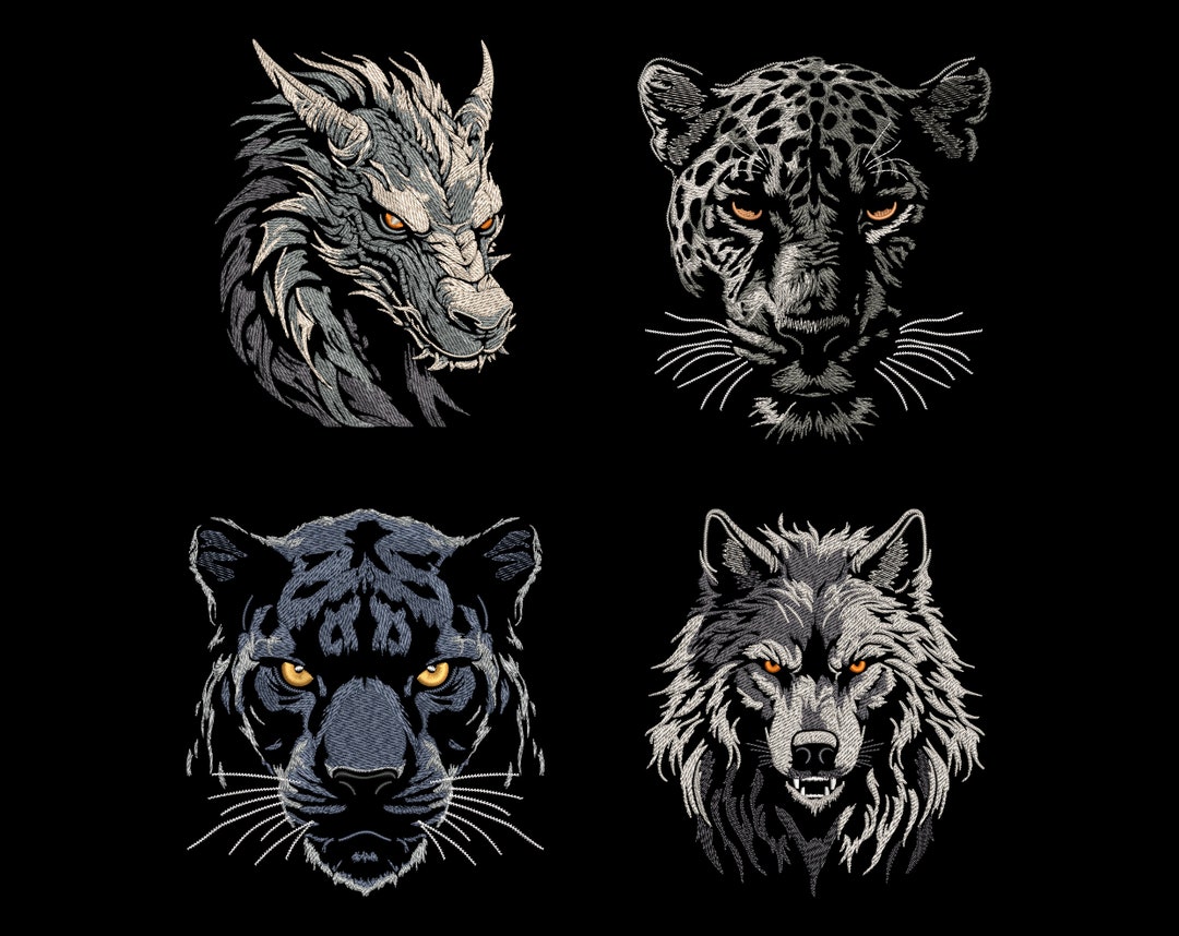 Fierce Predators Embroidery Designs Collection - Fantasy Dragon, Wild ...