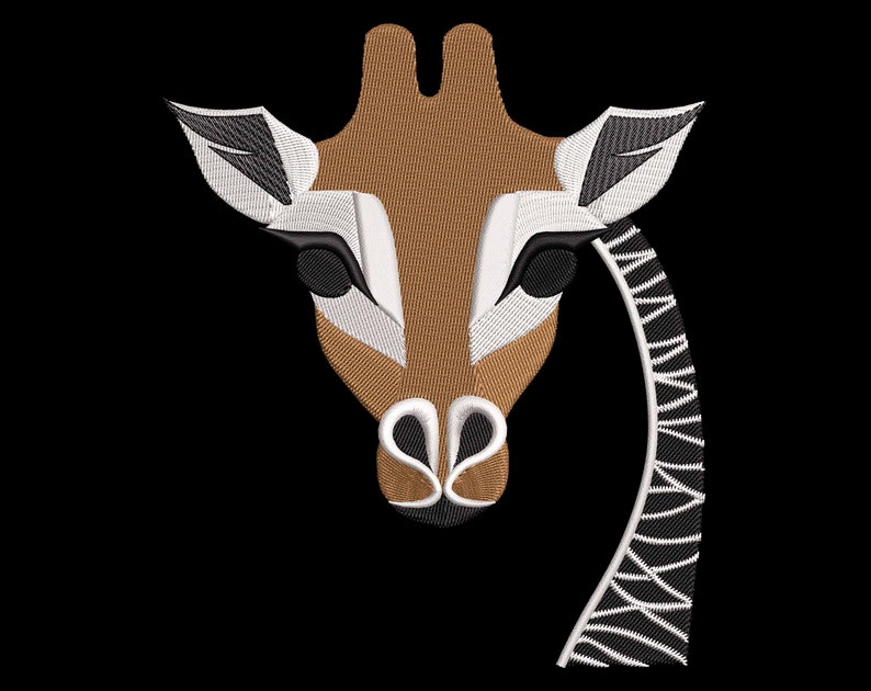 Giraffe Head Embroidery Design, Fill Stitch Face, African Safari Animal ...