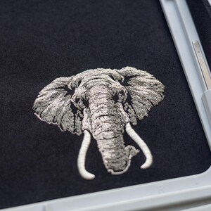 Realistic Elephant Head Embroidery Design, African Safari Animal for ...