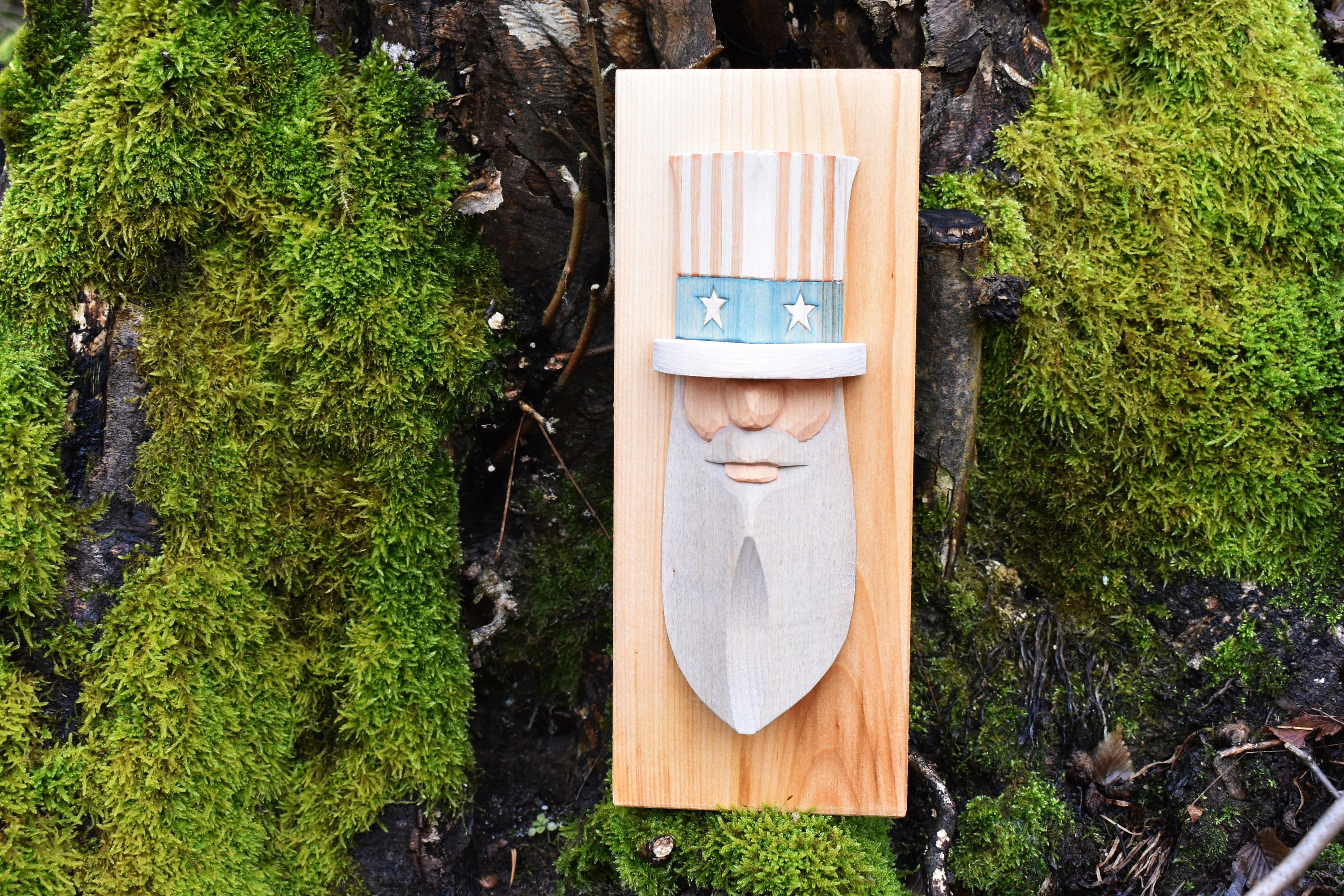 Uncle Sam Wooden Statue Uncle Sam Wood Carving American - Etsy