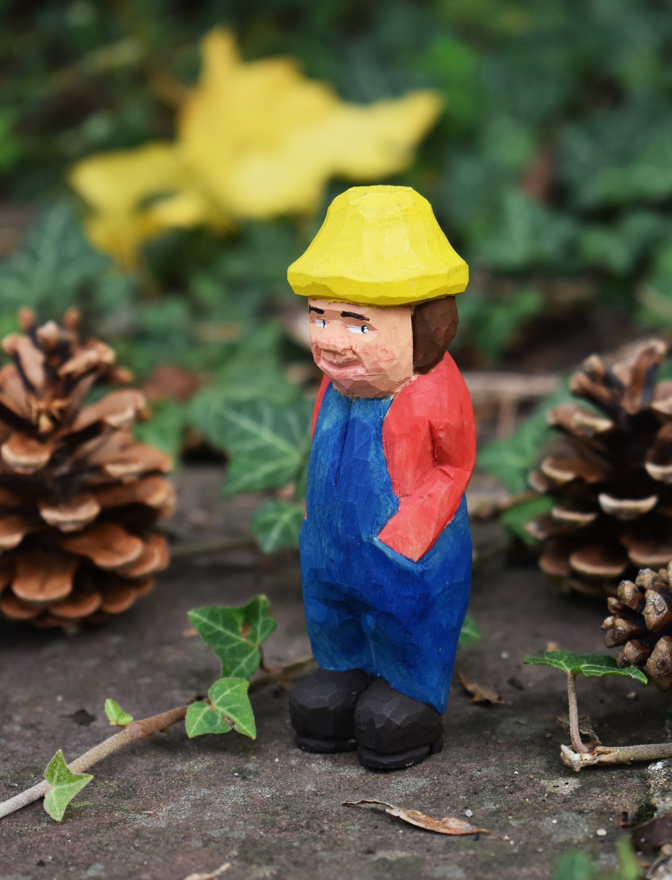 Little Man Wooden Figurine Miniature Man Statue Carving Home - Etsy