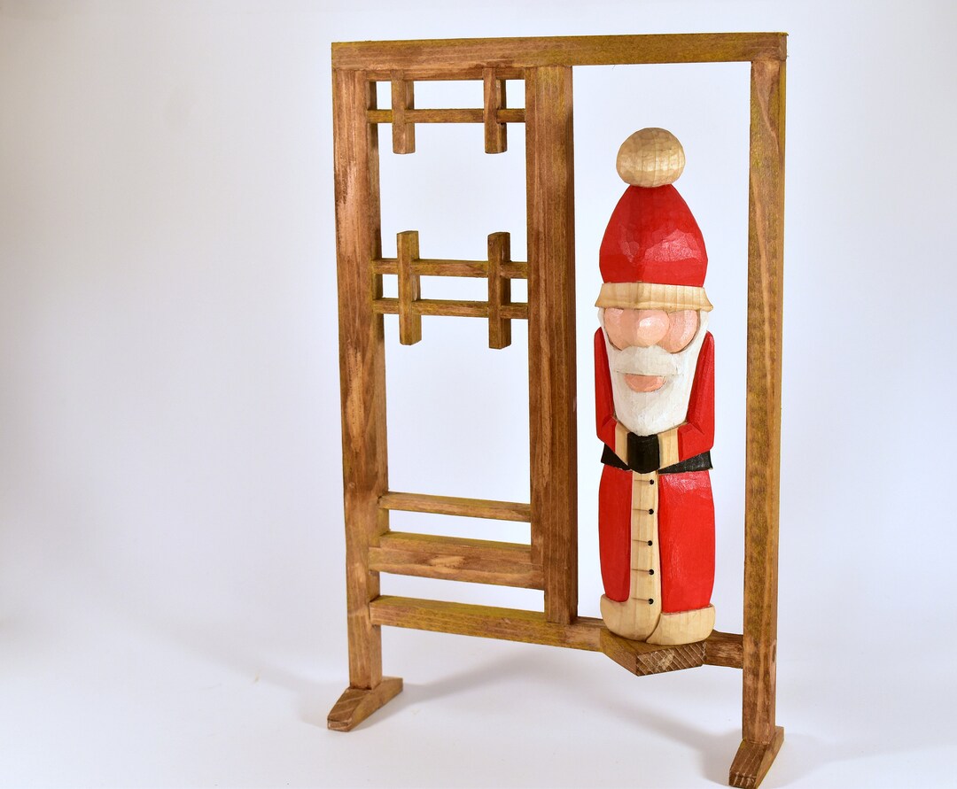 Wooden Santa Claus With Japanese Art, Kumiko Ornament, Craft Wooden Kit ...