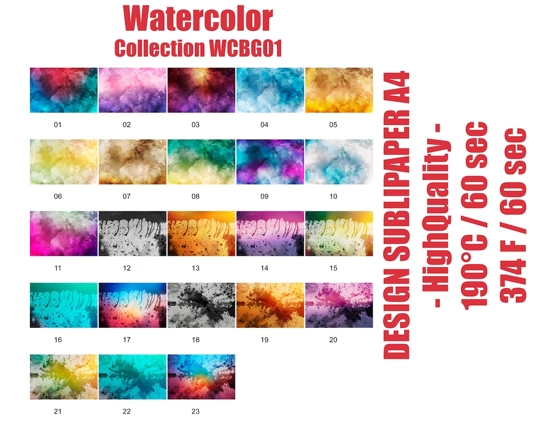 A4 Watercolor Sublipaper, Dye Sub Paper, Sublimation 29.7 Cm X 21.0 Cm ...