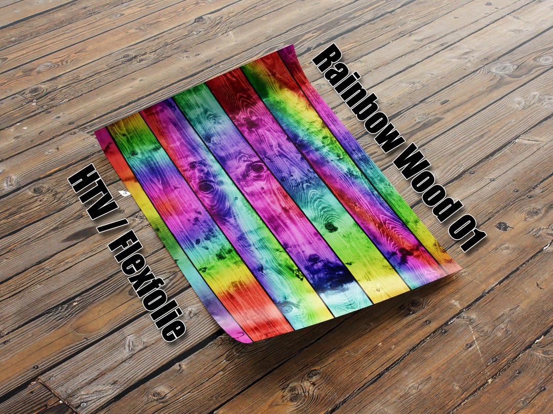 Rainbow Wood Design Flex Foil, Iron-on Foil, Plotter Foil HTV 20 Cm X ...