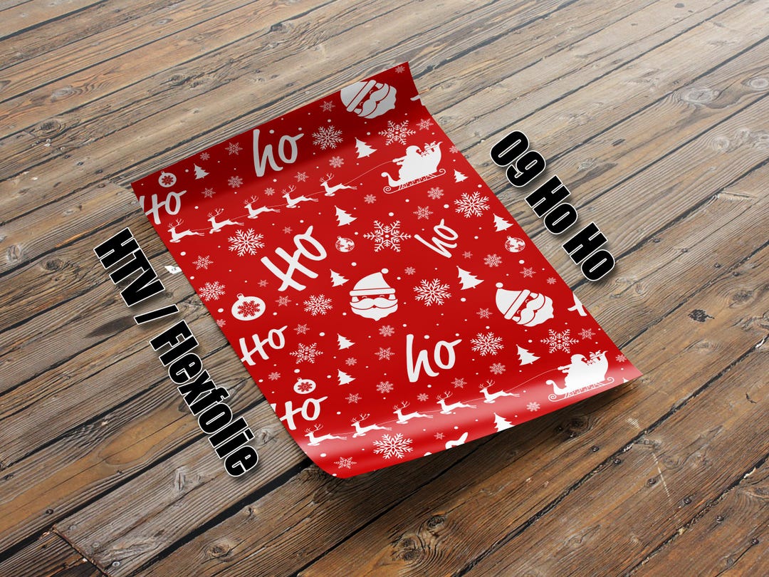 Christmas Flex Film HTV, Iron-on Film, Plotter Film Santa Claus Ho Ho ...