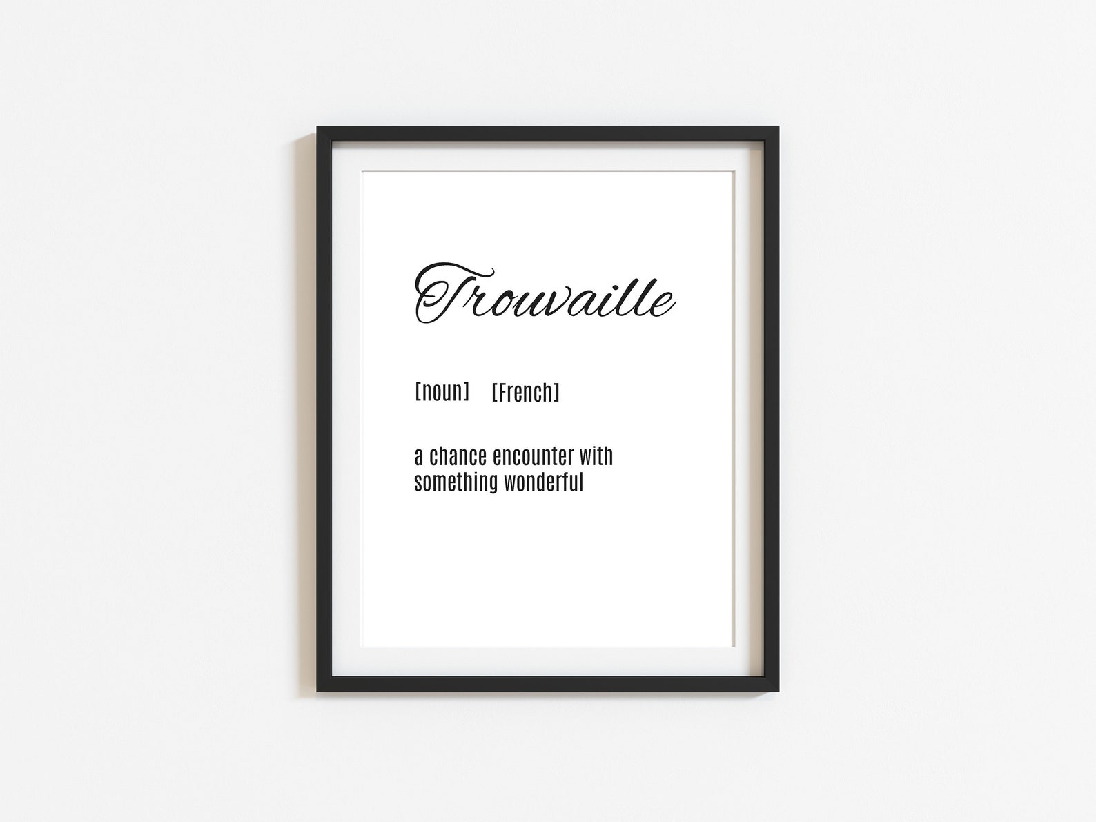 Trouvaille Definition Print French Art Print Simple art | Etsy