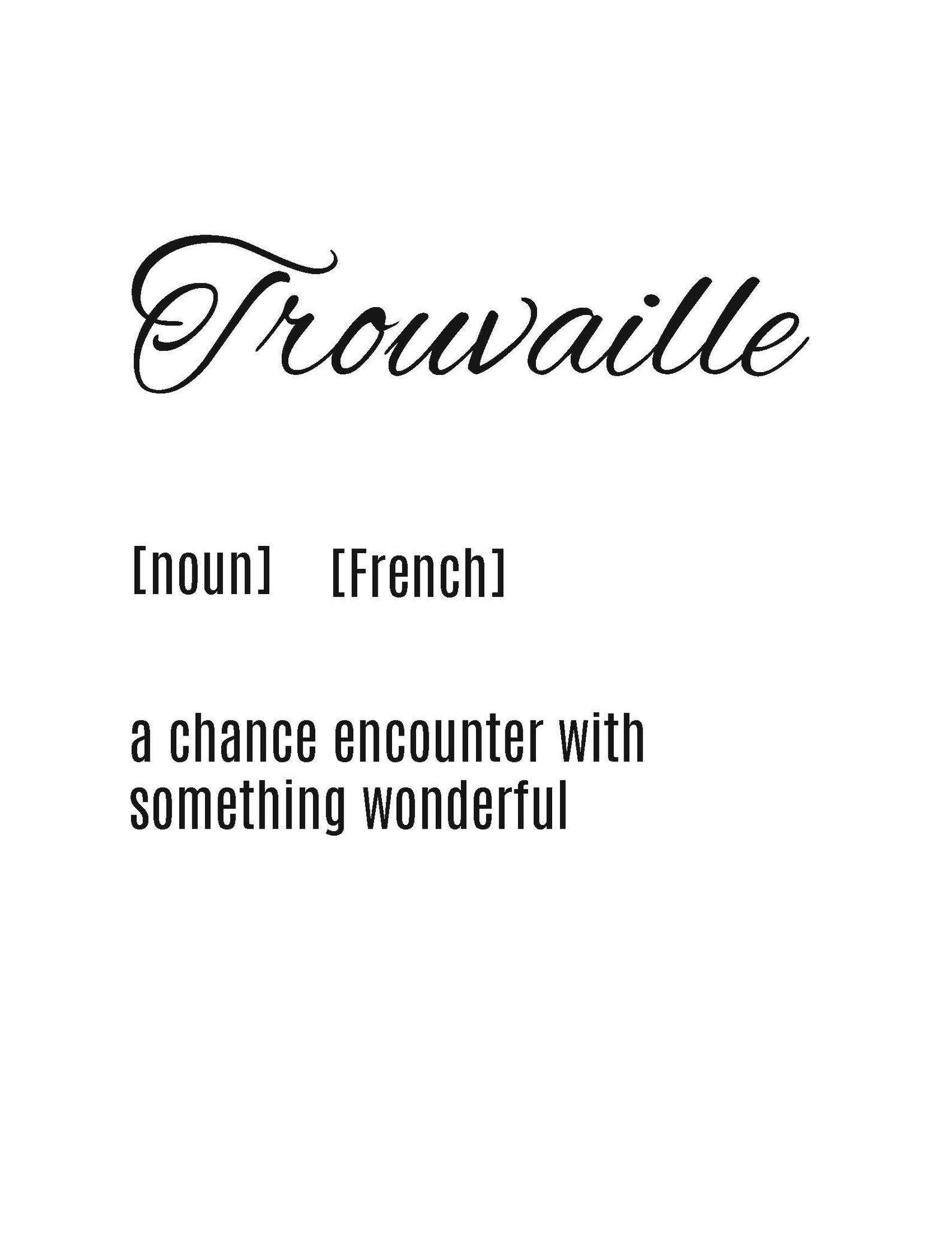 Trouvaille Definition Print French Art Print Simple art | Etsy