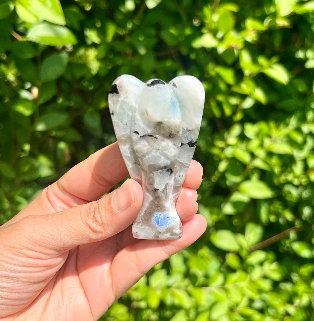 80mm Rainbow Moonstone Angel, Crystal Angel, Gemstone Angel, Rainbow ...
