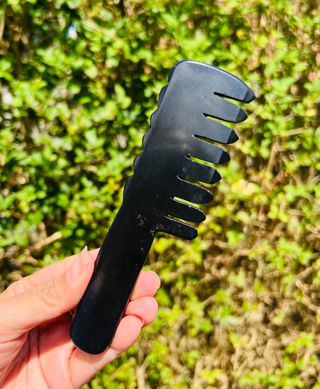Black Obsidian Comb Stone, Crystal Comb, Black Obsidian Brush, Crystal ...
