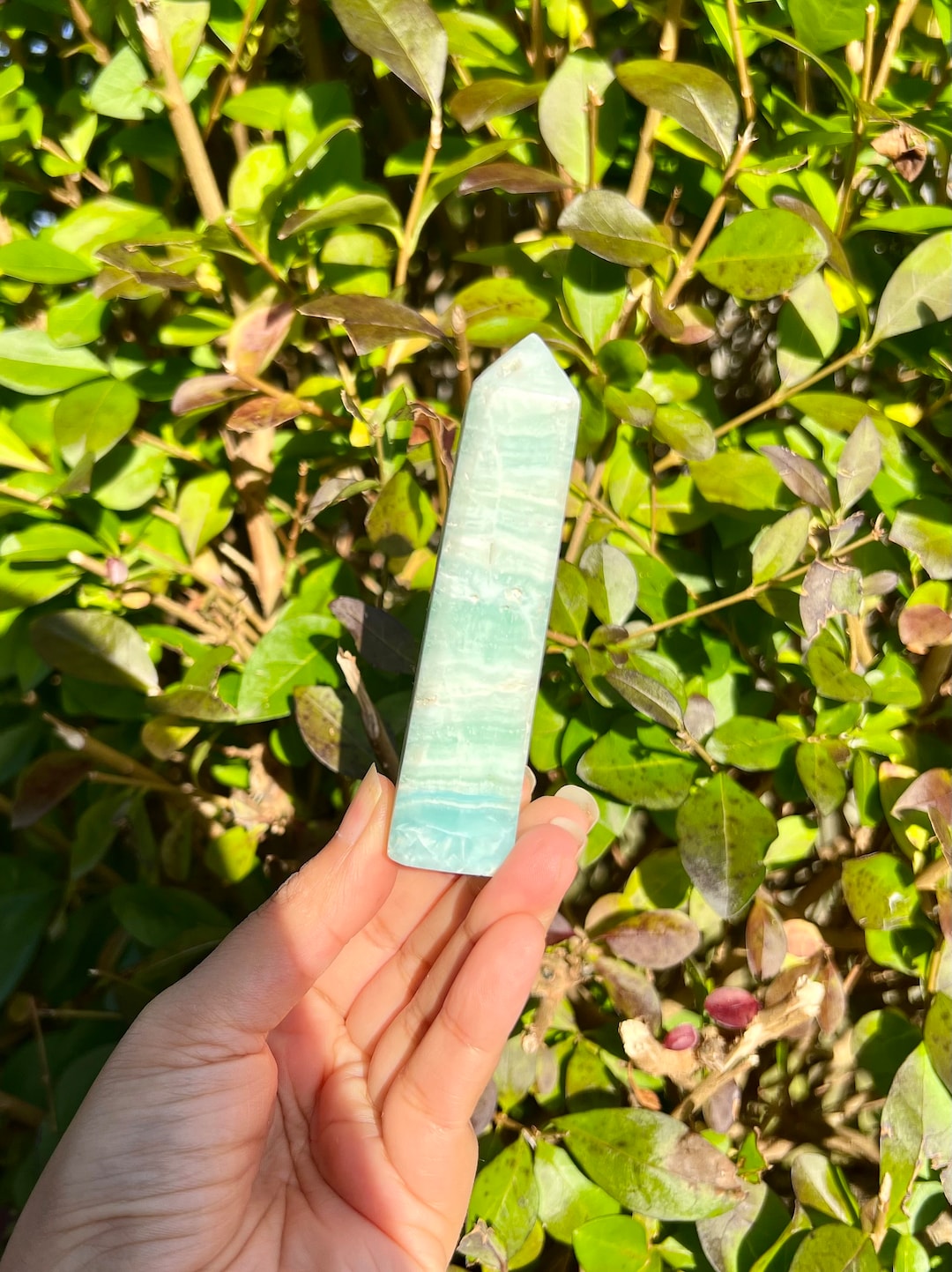 90mm Large Caribbean Calcite Tower, Caribbean Calcite Stone, Crystal ...