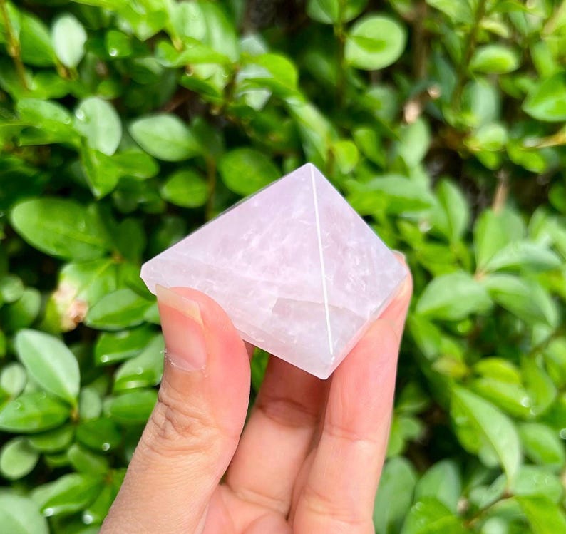 Rose Quartz Pyramid, Crystal Natural Pyramid, Quartz Crystal, Rose ...