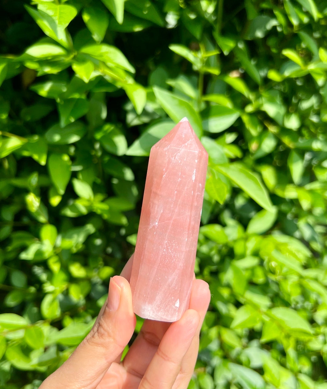 95mm Rose Calcite Crystal Natural Tower, Quartz Crystal, Rose Calcite ...