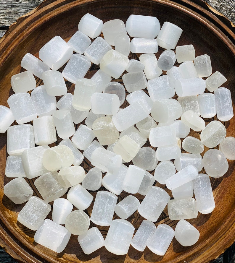 Selenite Tumble Rocks, Selenite Quartz Pocket Stone, Crystal Tumble ...