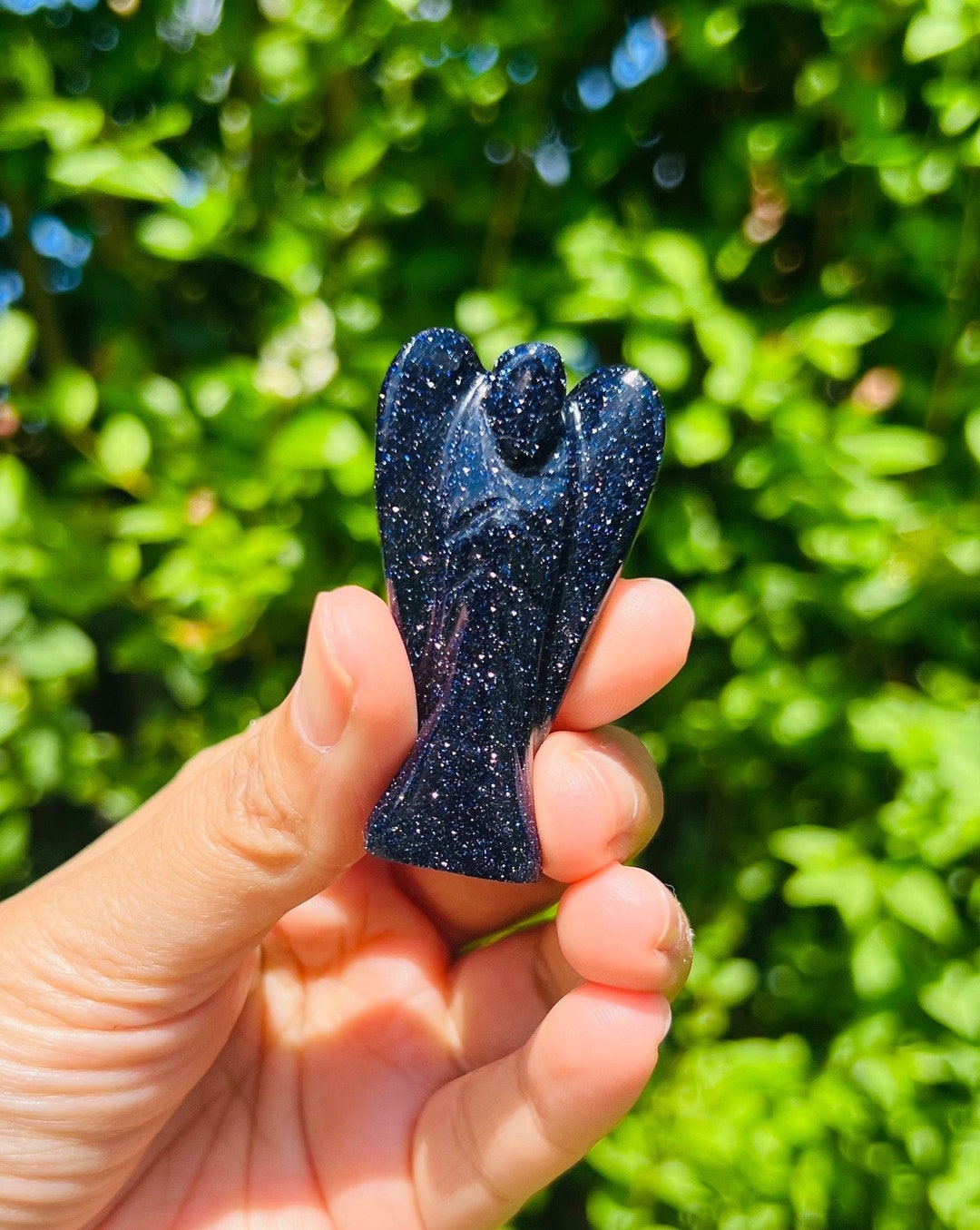 55mm Blue Goldstone Angel, Crystal Angel, Gemstone Angel, Blue ...