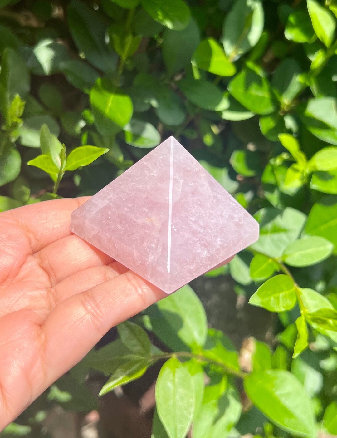 Rose Quartz Pyramid, Crystal Natural Pyramid, Quartz Crystal, Rose ...