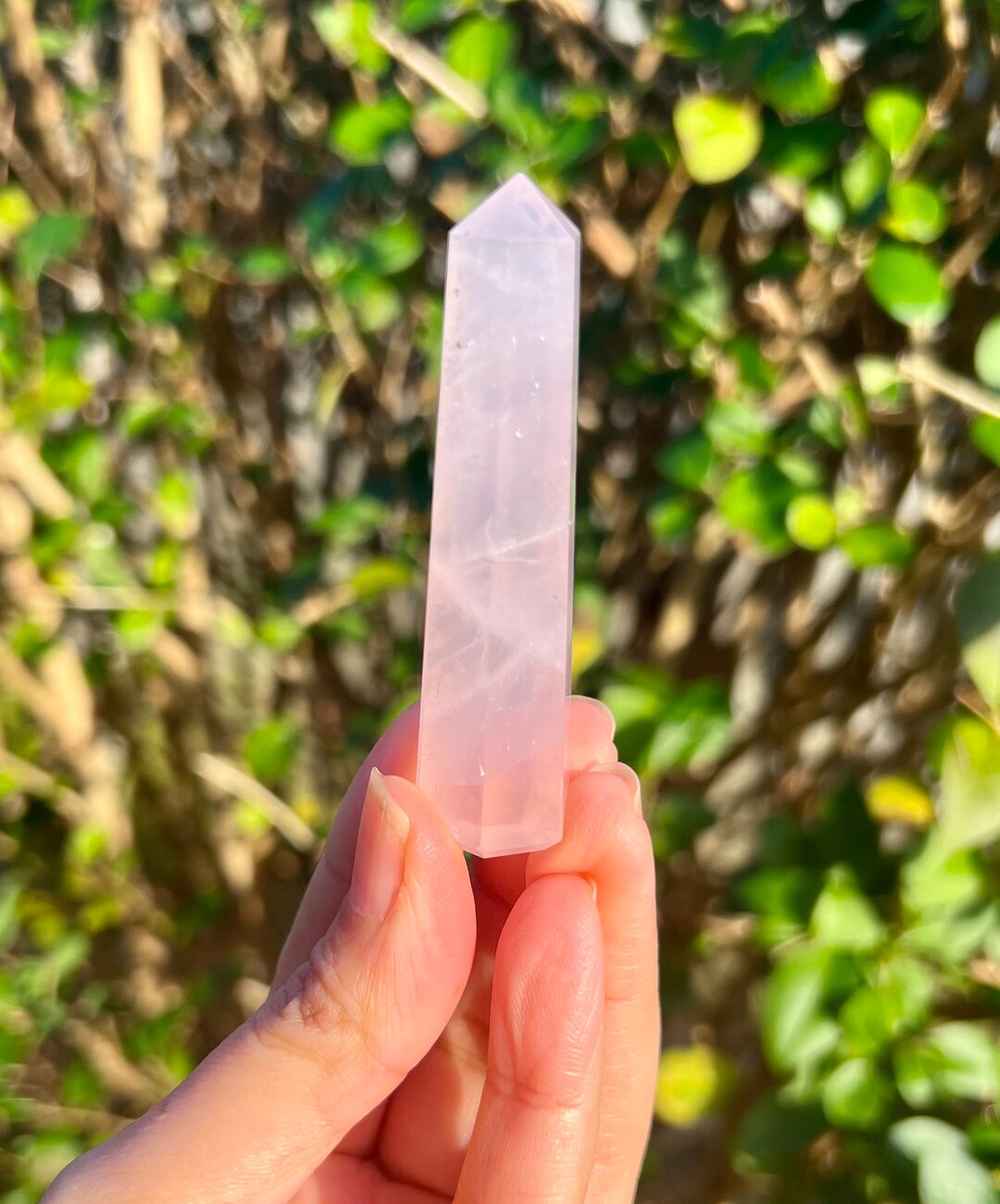 70mm Deep Rose Quartz Crystal Natural Tower, Quartz Crystal, Rose Point ...
