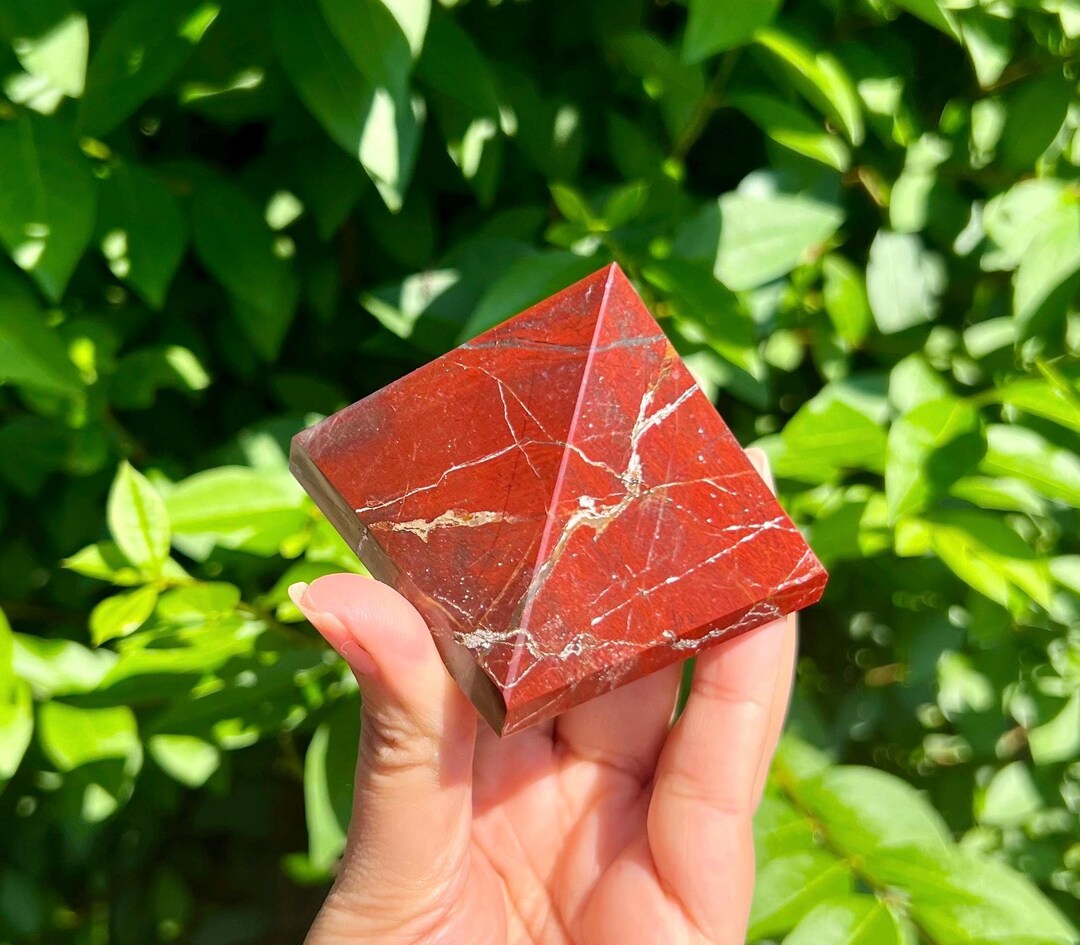 55mm Red Jasper Pyramid , Crystal Pyramid, Natural Stone, Crystal ...