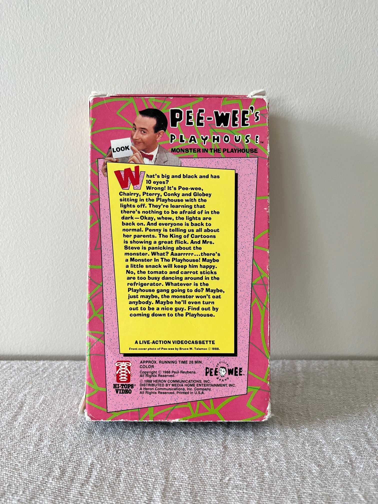 Vhs-pee-wee's Playhouse Vhs-monster in the House Tape-used - Etsy Hong Kong