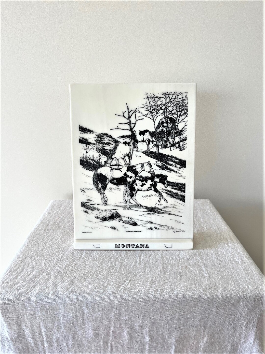 Plaque Bernie Brown Montana Marble Style 1993 Protective Presence - Etsy