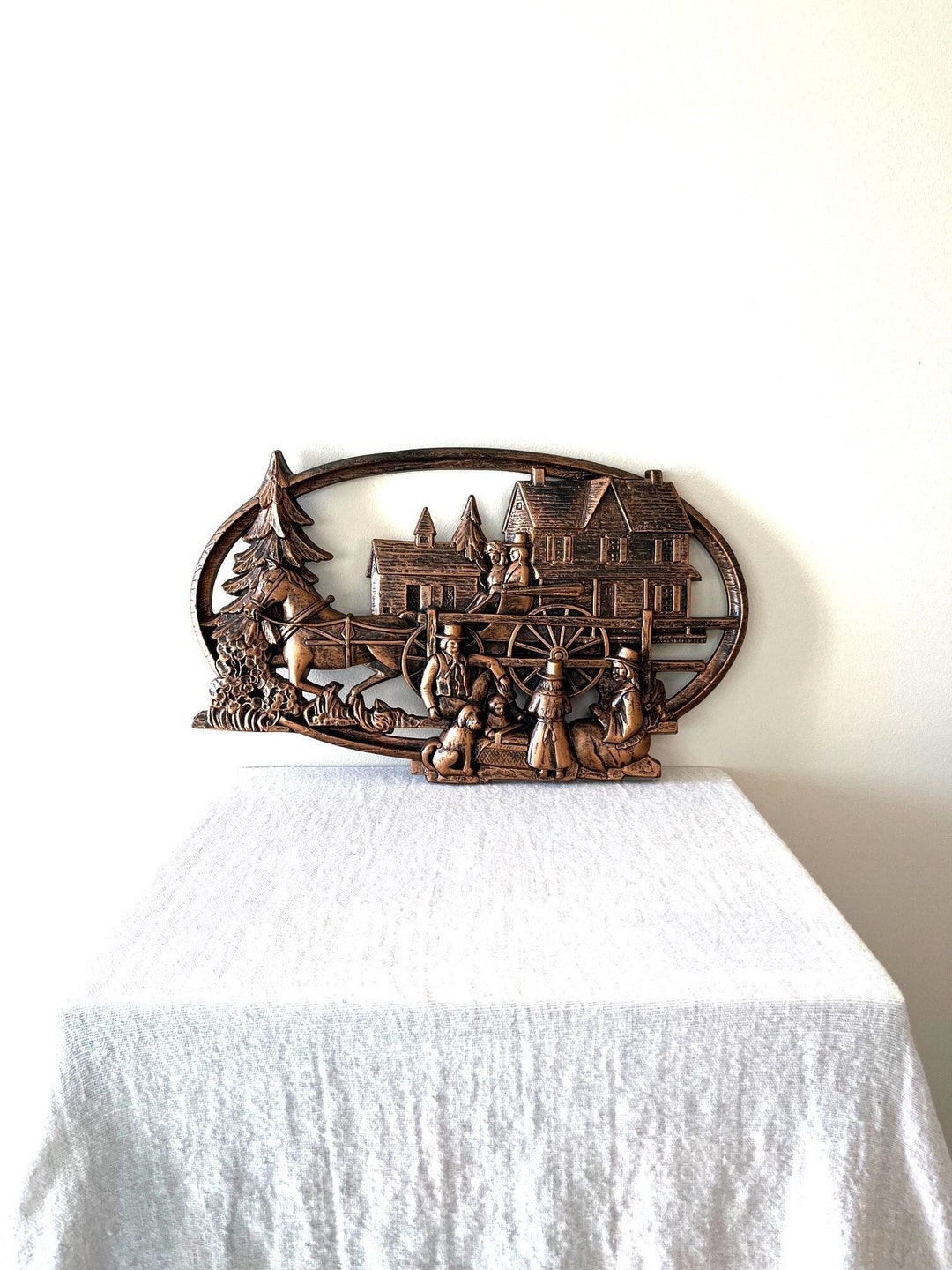 Copper Craft Guild Wall Plaque 3D Oval Dart Ind Syroco #7328 - Etsy