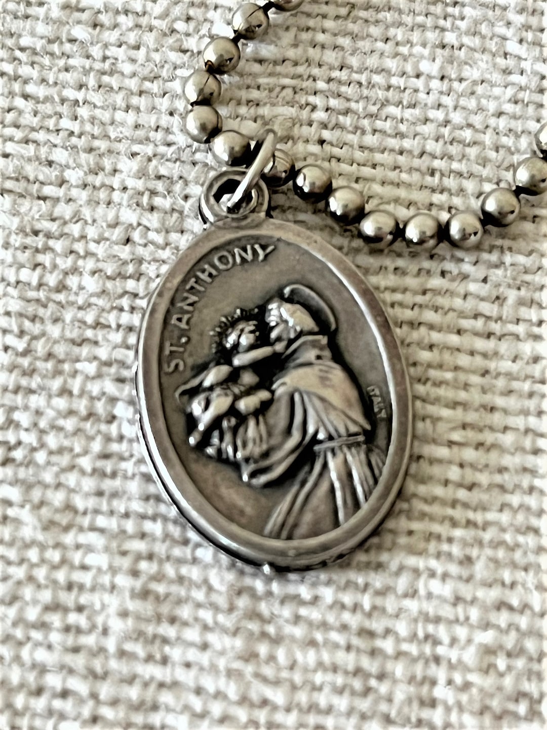 St. Anthony Religious Metal Necklace and Chain - Etsy