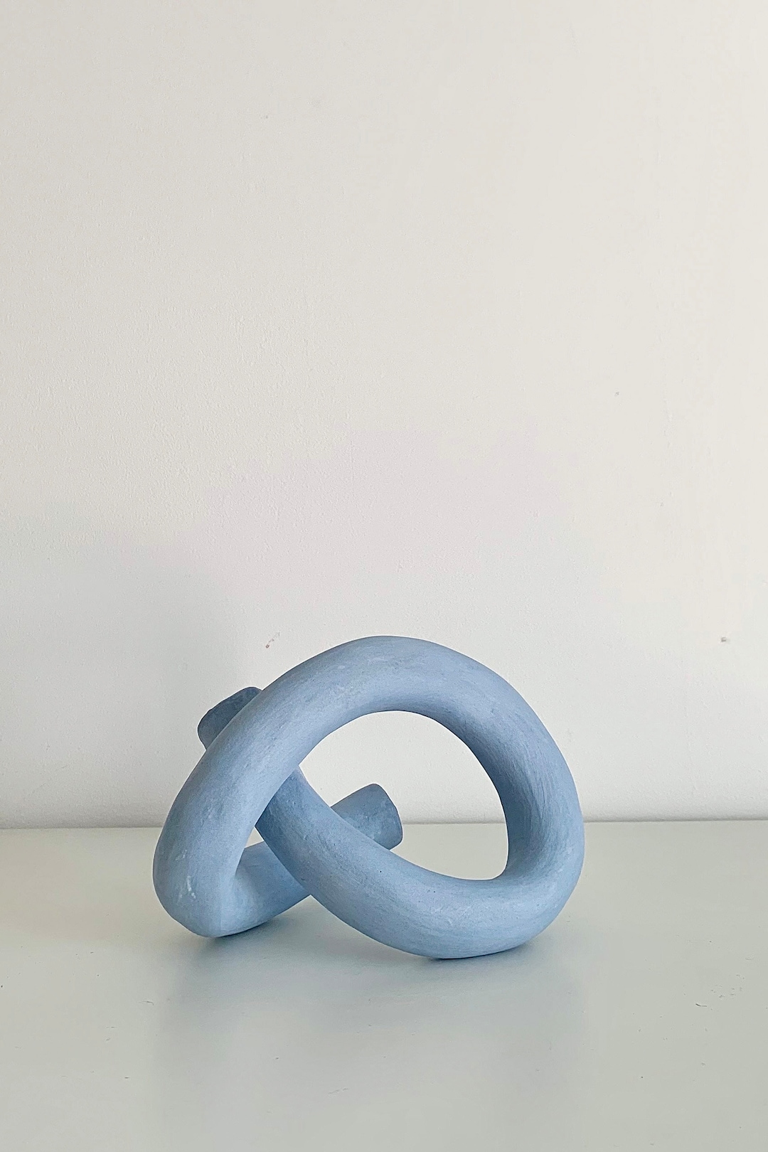 Ceramic Knot Blue Sculpture Decor Knot Clay Artwork Home Ceramic ...