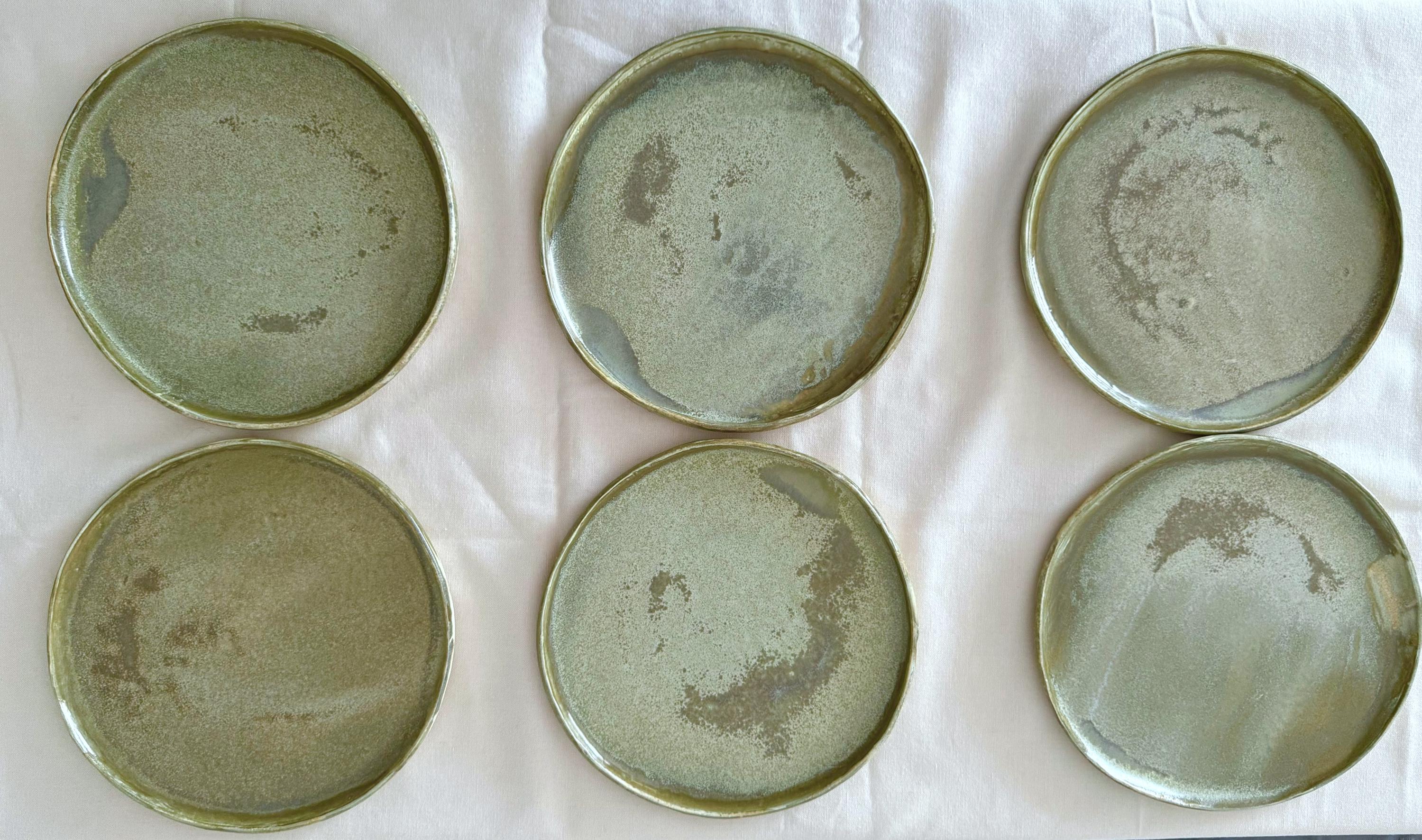Handmade Green Stoneware Ceramic Plate Original Handmade Pottery Clay ...