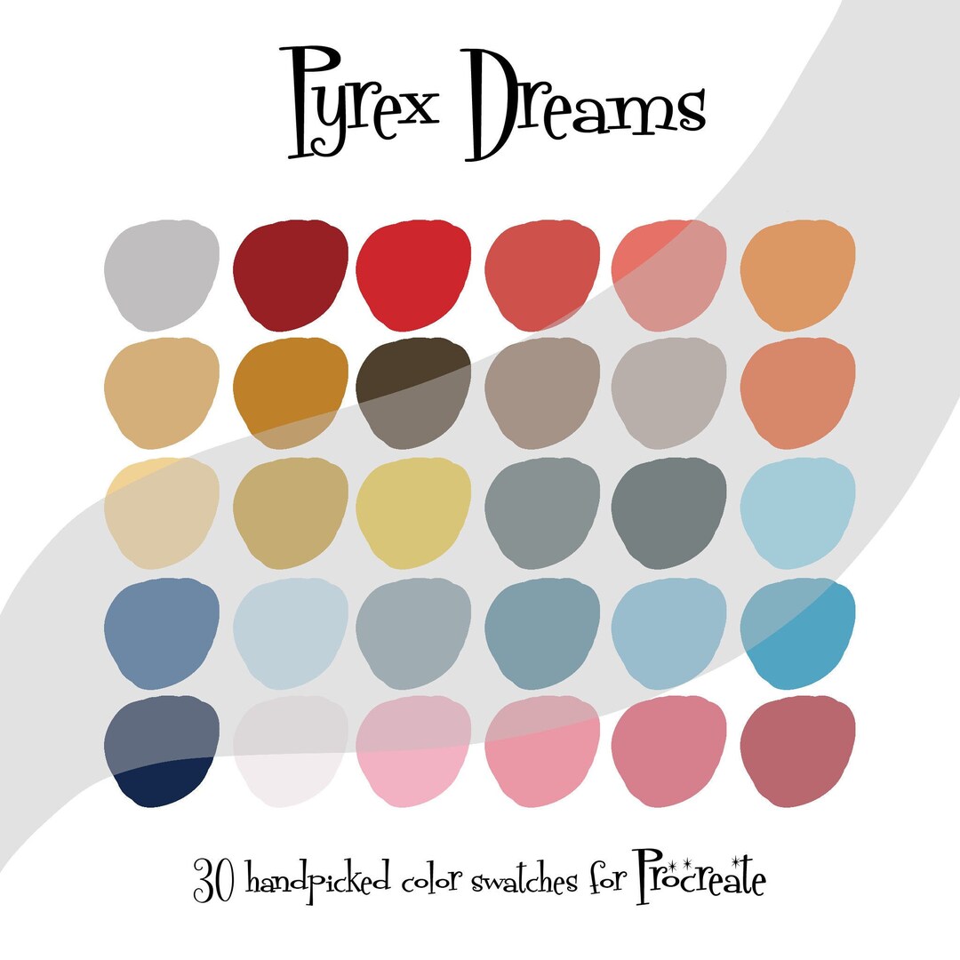 Pyrex Dreams Procreate Color Palette 30 Handpicked Colors for Ipad ...