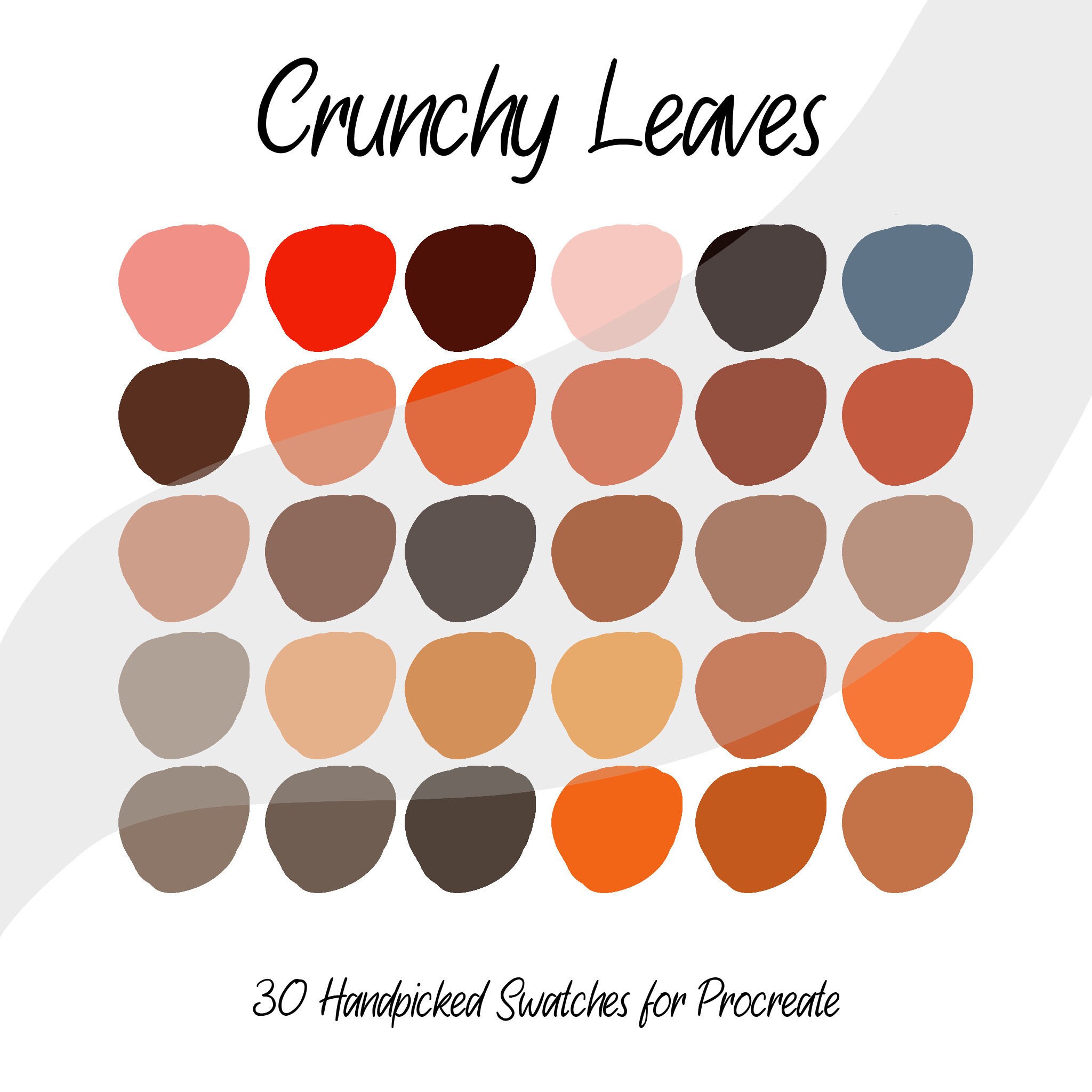 Crunchy Leaves Procreate Palette Handpicked Color Swatches for Ipad ...