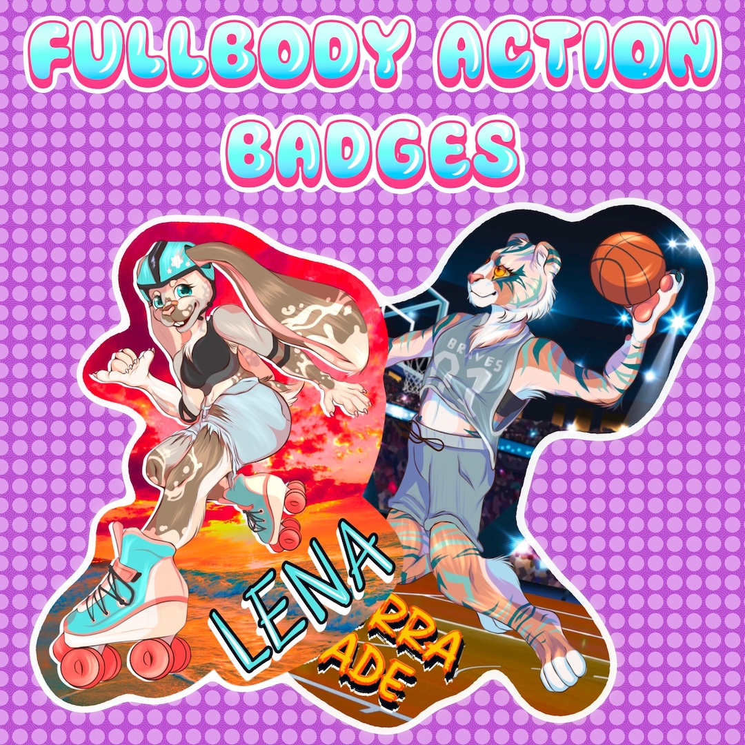 Fullbody Action Badges | Fursuit Badges | Convention Badges for ...