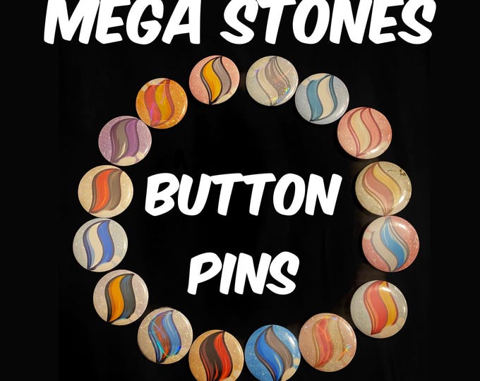 MEGA STONE PINS | Replica Pokémon Mega Evolution Stone Button Pins ...