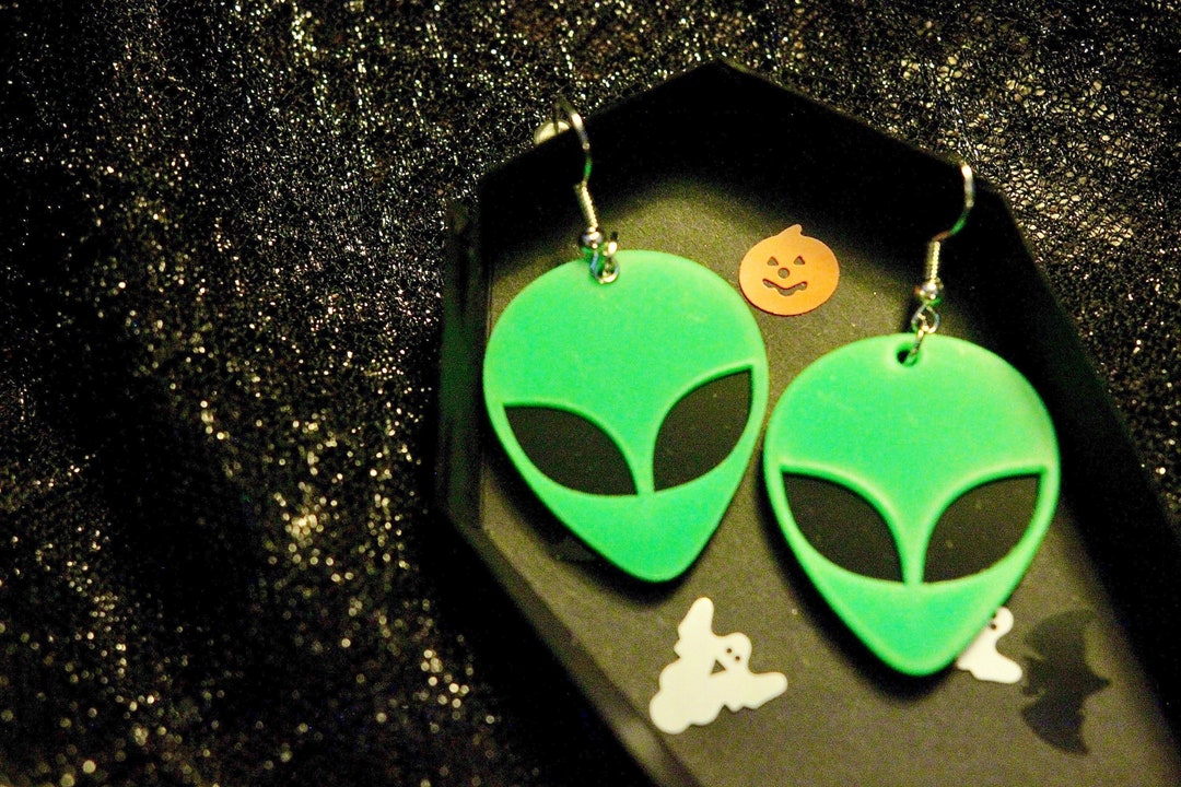 Alien Earrings, Alien Head Earrings, Alien Face Earrings, Punk N ...