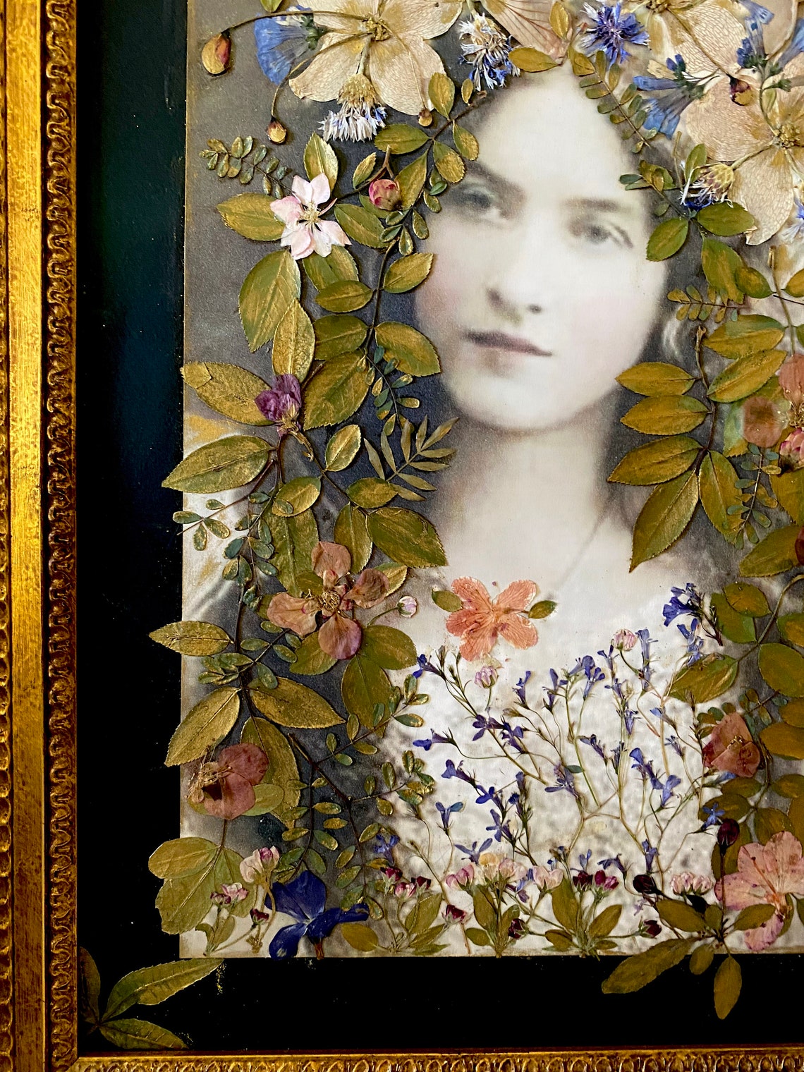 Flower Maiden - Custom Pressed Flower Original Art - Etsy