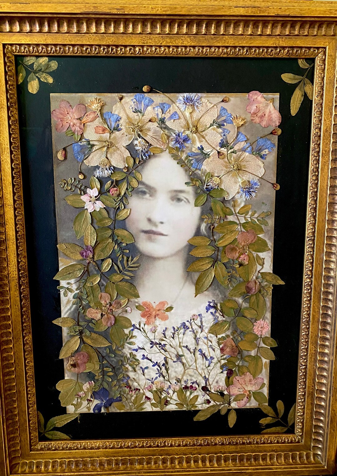 Flower Maiden - Custom Pressed Flower Original Art - Etsy